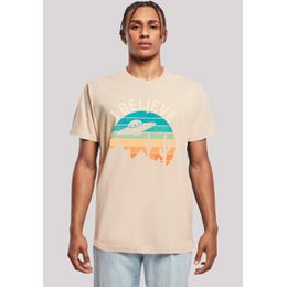 T-Shirt F4NT4STIC "I Believe UFO Alien Sonnenuntergang", Herren, Gr. L, beige (sand), Obermaterial: 100% Baumwolle, regular fit, Rundhals, ohne Bündchen, Shirts, Premium Qualität