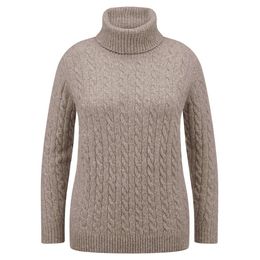 Anna Aura - Rollkragen-Pullover, beige, Gr. 44 / L - Wolle