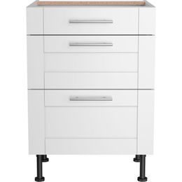Optifit Unterschrank &raquo;Ahus&laquo; Breite 60 cm wei&szlig; wei&szlig;, B/H/T: 60cm x 87cm x 58,4cm, Schubladen: 3 Stk.