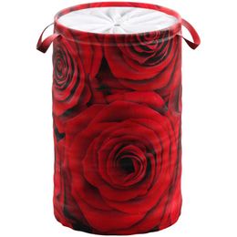 Sanilo W&auml;schekorb &raquo;Rosen&laquo; 60 Liter, faltbar, mit Sichtschutz rot Polyester