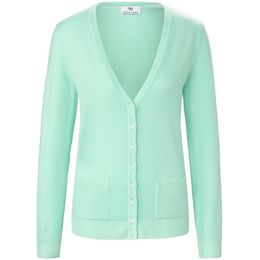 Peter Hahn - Twinset aus 100% Schurwolle-Pure Tasmanian Wool, t&uuml;rkis, Gr. 48 / XL - Schurwolle