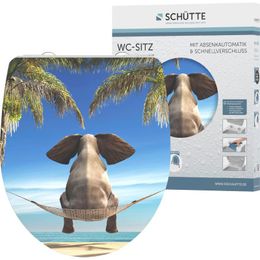 Sch&uuml;tte WC-Sitz &raquo;Happy Elephant&laquo; Duroplast, mit Absenkautomatik und Schnellverschluss, High Gloss bunt Duroplast
