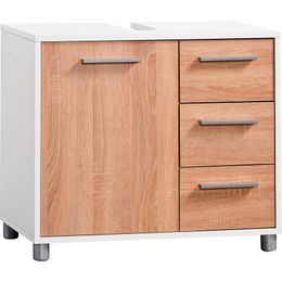 Procontour Waschbeckenunterschrank »Betty« Breite 64 cm, mit Einlegeboden weiß / Sonoma Eiche weiß