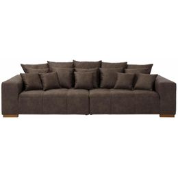 Home Affaire Big-Sofa &raquo;Neapel&laquo; mit vielen losen Kissen, in 2 Bezugsqualit&auml;ten braun Luxus-Microfaser (100% Polyester);Luxus-Microfaser Lederoptik (100
