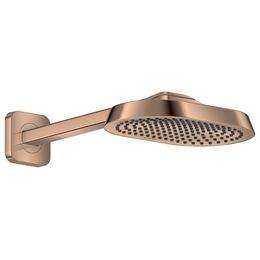 Hansgrohe AXOR ShowerSphere Kopfbrause 250/160 1jet EcoSmart+ mit Brausearm, Polished Red Gold, 3977 39770300