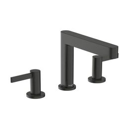 Hansgrohe Finoris 3-Loch Waschtischarmatur 110 mit Push-Open Ablaufgarnitur, Brushed Black Chrome, 7 76033340