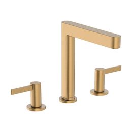 Hansgrohe Finoris 3-Loch Waschtischarmatur 160 mit Push-Open Ablaufgarnitur, Brushed Bronze, 7603414 76034140