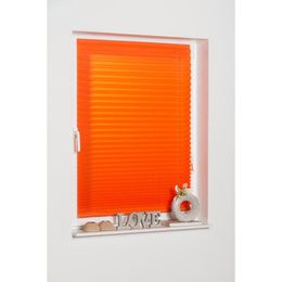 K-home Plissee &raquo;COMO&laquo; Lichtschutz freih&auml;ngend orange Obermaterial: 100% Polyester 130cm, einseitig verschiebbar, 50cm