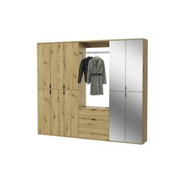 M&ouml;bel Kraft Garderoben-Set holzfarben Ma&szlig;e (cm): B: 213 H: 193 T: 34.0 &raquo; M&ouml;bel Kraft