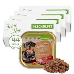 LYRA PET Lecker.Pet Gino's Feine Pat&eacute; Reich an Rind Hundefutter Nassfutter Vollnahrung 44x150 g
