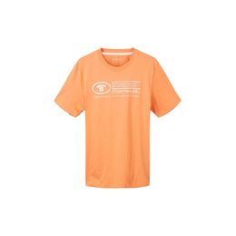 Tom Tailor T-Shirt Herren Gr&ouml;&szlig;e L orange / wei&szlig;