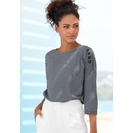 ELBSAND 3/4-Arm-Shirt 'Veera' mehrfarbig Gr. M (38) f&uuml;r Damen. Rundhals und Logodruck. Figurumspielend. Nachhaltig.