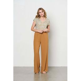 &Co Woman Bluse "Lucia" in Beige/ Hellblau - 77% | Gr&ouml;&szlig;e XXL | Damen-blusen