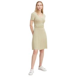 Tom Tailor Kleid in Beige/ Weiß - 78% | Größe 38 | Damen-kleider