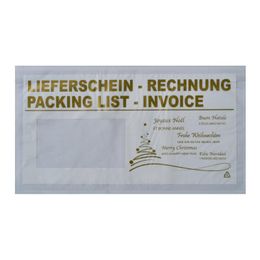 1000 x 1000 Lieferscheintaschen DIN lang (Weihnachten)