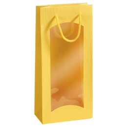 20 x Geschenkt&uuml;te mit Sichtfenster f&uuml;r 2 Flaschen 170 x 85 x 360 mm (Gelb)
