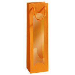 20 x Geschenkt&uuml;te mit Sichtfenster f&uuml;r 1 Flasche 100 x 80 x 360 mm (orange)
