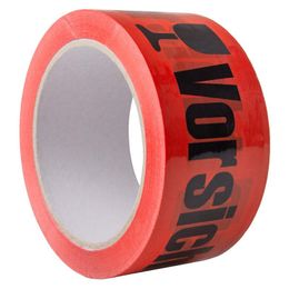 6 x Klebeband PP "Vorsicht Glas" – 48 mm x 66 m, leise, hohe Klebekraft, leuchtrot