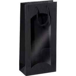 20 x Geschenkt&uuml;te mit Sichtfenster f&uuml;r 2 Flaschen 170 x 85 x 360 mm (schwarz)