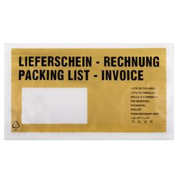 1000 x 1000 Lieferscheintaschen DIN lang (gold)