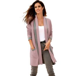 CR&Eacute;ATION L Damen Shirtjacke in Interlock-Jersey-Qualit&auml;t altros&eacute;-grau-meliert Gr&ouml;&szlig;e 44