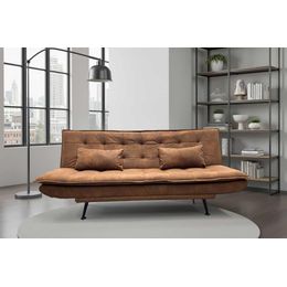 Riess Ambiente Modernes Schlafsofa JAZZ 195cm braun Microfaser 3-Sitzer Couch Riess-Ambiente Wohnzimmer