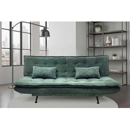Riess Ambiente Modernes Schlafsofa JAZZ 195cm grün Cord 3-Sitzer Couch Riess-Ambiente Wohnzimmer