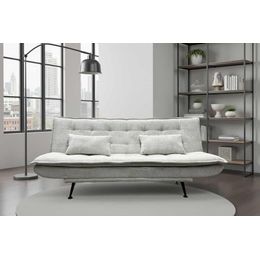 Riess Ambiente Modernes Schlafsofa JAZZ 195cm champagner beige Chenille 3-Sitzer Couch Riess-Ambiente Wohnzimmer