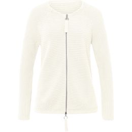 Heine Damen Strickjacke in dezentem Glanz ecru Gr&ouml;&szlig;e 38