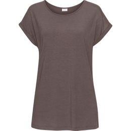 Lascana Damen Kurzarmshirt taupe Gr&ouml;&szlig;e 44/46