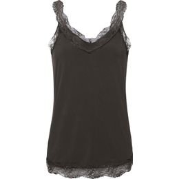 CR&Eacute;ATION L Damen Spitzentop leicht gl&auml;nzend graphit Gr&ouml;&szlig;e 38