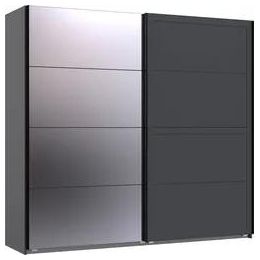 Schwebetürenschrank wimex "Chalet", grau (graphit), B:180cm H:208cm T:65cm, Spanplatte, Schränke, in Landhausoptik, mit Spiegeltür