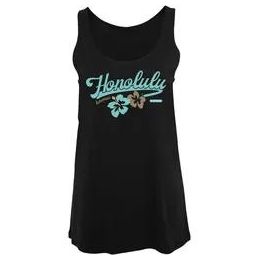 T-Shirt F4NT4STIC "PLUS SIZE Honolulu", Damen, Gr. 5XL, schwarz, Obermaterial: 100% Baumwolle, regular fit, Rundhals, ohne Bündchen, Shirts, Print