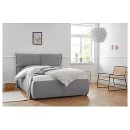 Polsterbett Andas "Jenson", grau, B:168cm L:225cm, Struktur weich (85% Polyester/15% Nylon), Betten, als Bettgestell oder mit 3 Matratzenarten und Härtegraden