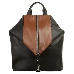 Cityrucksack CLUTY, Gr. B/H/T: 33cm x 31cm x 13cm, onesize, braun (cognac), Leder, Rindsleder, unifarben, Rucksäcke, echt Leder, Made in Italy