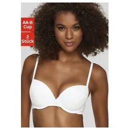 Push-up-BH Petite Fleur, Damen, Gr. 75, Cup B, schwarz (schwarz, weiß), Jersey, Obermaterial: 70% Baumwolle, 25% Polyester, 5% Elasthan, Basic, BHs Push-up-BH BH-Set Unterwäsche Bügel-BH Wäsche Schalen-BH T-Shirt-BH, mit Bügel, mit herausnehmbaren Kissen
