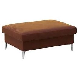 Pouf FLEXLUX "Fiore", braun (cognac), B:97cm H:34cm T:66cm, Aluminium, Poufs, Pouf, Kaltschaum, F&uuml;&szlig;e Alu