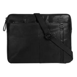 SPIKES & SPARROW Dokumententasche SPIKES & SPARROW "LAPTOP SLEEVE", Herren, Gr. B/H/T: 33cm x 26cm x 4cm onesize, schwarz, Leder, leicht glänzend, unifarben, Taschen, echt Leder