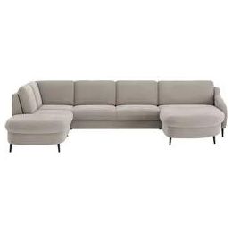 Sit & More Wohnlandschaft SIT & MORE "Soul U-Form", grau (anthrazit), B:372cm H:90cm T:239cm, 100% Polyester, Sofas, wahlweise mit Bett und Bettkasten