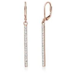 Paar Ohrh&auml;nger Elli "Stab lang mit 925 Silber, mit Kristallen von Swarovski", rosa (rosegold), Ohrringe, Damen, onesize,mit Steinen, Silber 925 (Sterlingsilber)