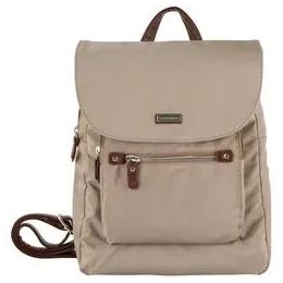 Cityrucksack Tom Tailor "RINA", Gr. B/H/T: 29cm x 31cm x 8,5cm, grau (taupe), Nylon, unifarben, Rucksäcke, mit super leichtem Gewicht