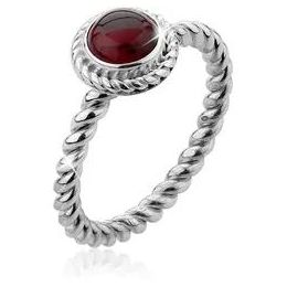 Fingerring NENALINA "Granat Geburtsstein Januar Trend Edel 925 Silber" Gr. 52, rot (dunkelrot), Fingerringe, Damen, 52mm,mit Steinen, Silber 925 (Sterlingsilber), 2mm