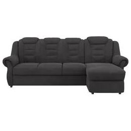 Ecksofa Home Affaire "Boston L-Form", grau (anthrazit), B:262cm H:102cm T:165cm, 100% Polyester, Sofas, mit hoher Rückenlehne, wahlweise mit Bettfunktion