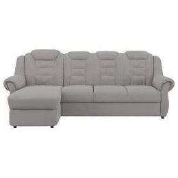 Ecksofa Home Affaire "Boston L-Form", silber, B:262cm H:102cm T:165cm, 100% Polyester, Sofas, mit hoher Rückenlehne, wahlweise mit Bettfunktion
