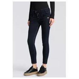 Slim-fit-Jeans Gang "94MARGE", Damen, Gr. 31, N-Gr, midnight indigo, Denim/Jeans, Obermaterial: 89% Baumwolle, 9% Polyester, 2% Elasthan, slim fit lang, Jeans, mit besonderem 4-Knopf-Verschluss, Topseller