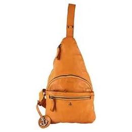 Cityrucksack Harbour 2nd "Merlin", Gr. B/H/T: 23cm x 38cm x 5cm, gelb (senfgelb), Leder, Rucksäcke, Umhängetasche Freizeitrucksack