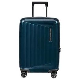 Hartschalen-Trolley Samsonite "NUON, verschiedene Gr&ouml;&szlig;en und Farben", Gr. B/H/T: 40cm x 55cm x 20cm 38 l, blau (metallic dunkelblau), Polycarbonat, unifarben, Koffer, mit Volumenerweiterung, mit Tragegriff oben und seitlich
