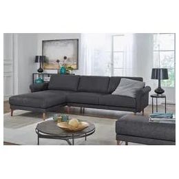 Ecksofa "CR.450, Designecksofa, Polsterecke, L-Form, 282/178 cm (B/T)", schwarz (anthrazitgrau, schwarzgrau 044, 57), B:282cm H:85cm T:178cm, Chenille COCO (72% Polyester 15% Baumwolle 13% Polyacryl), CREATION BY ROLF BENZ, Sofas, abgerundete Armlehne Schnecke, modern Landhaus, Leder oder Chenille