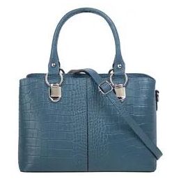 Umh&auml;ngetasche CLUTY, Damen, Gr. B/H/T: 24cm x 16cm x 7cm onesize, blau, Leder, Taschen Umh&auml;ngetasche, echt Leder, Made in Italy
