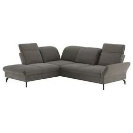 Sit & More Ecksofa SIT & MORE "Leandro L-Form", braun (schlamm), B:288cm H:88cm T:242cm, 100% Polyester, Sofas, Wahlweise mit Bett-, Kopfteil - und Armlehnfunktion, sowie Stauraum